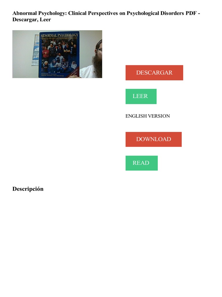 Abnormal Psychology: Clinical Perspectives On Psychological Disorders ...