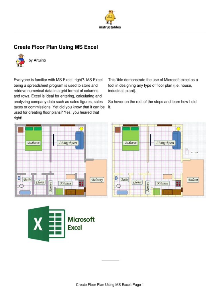 Create Floor Plan Using MS Excel | PDF | Spreadsheet | Microsoft Excel