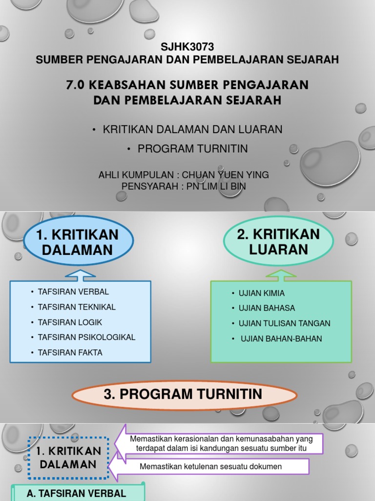 Tutorial M 20 Kritikan Dalaman Dan Luaran, Program Turnitin | PDF
