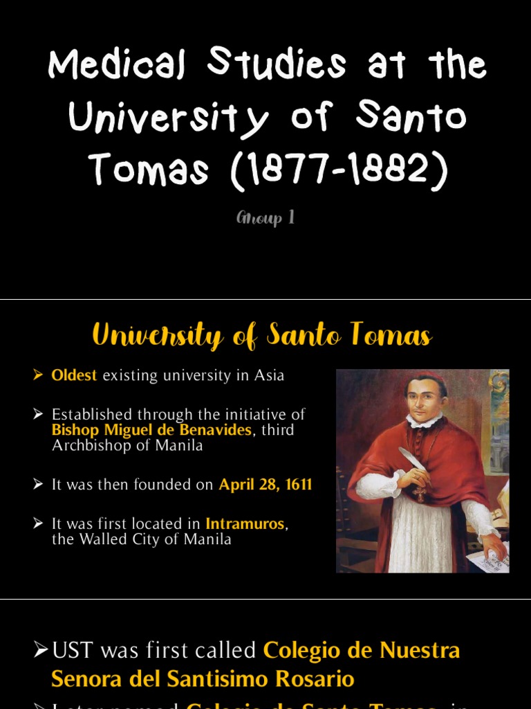 Medical Studies at The University of Santo Tomas (1877-1882) | PDF