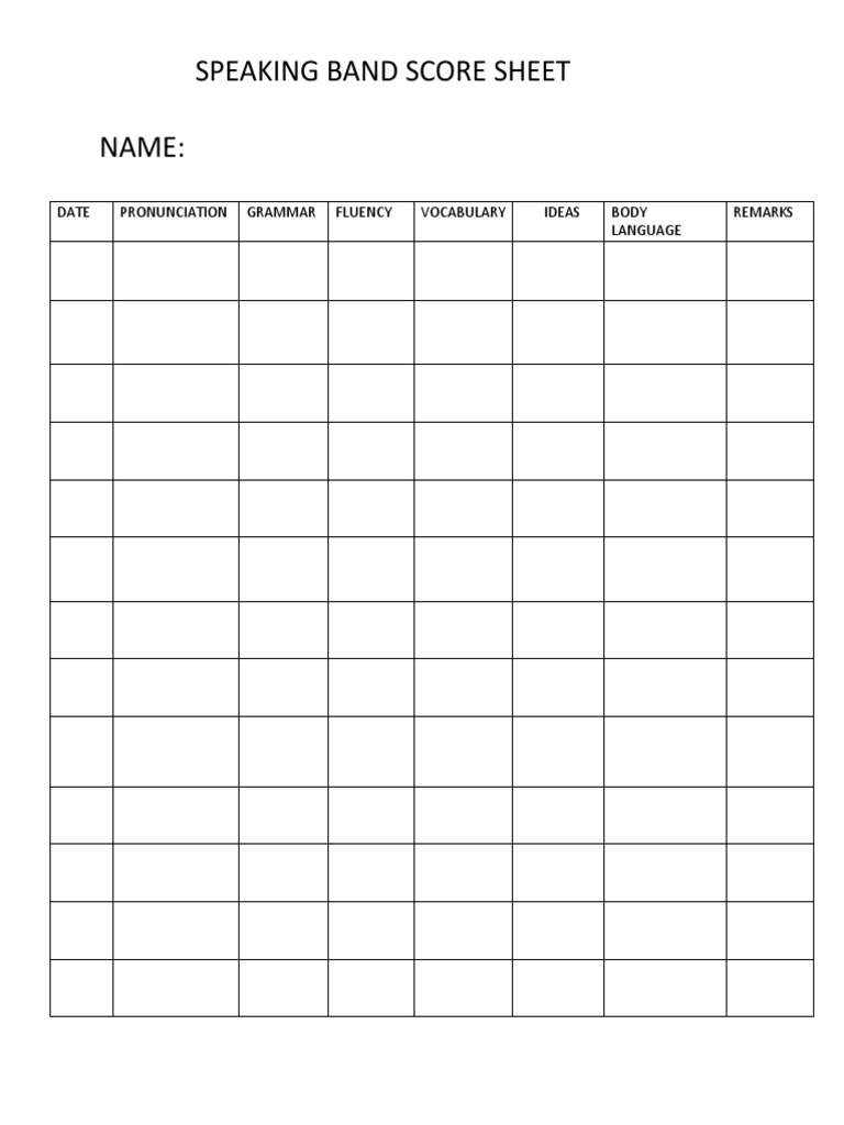 Speaking Sheet | PDF