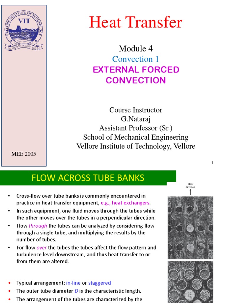 52-Forced Convection - Bank of Tubes (With Numericals) - 13-Sep ...