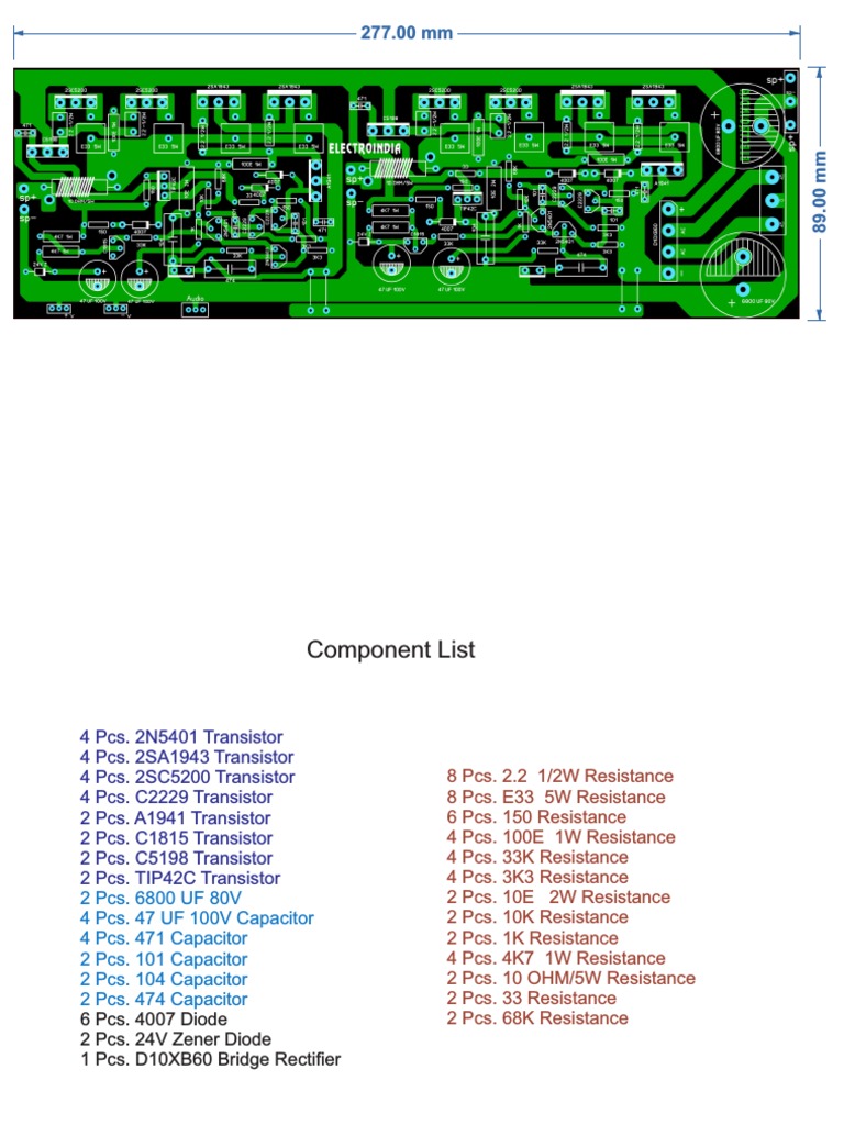 400 Watts Stereo Audio Amplifier Board DIY 2SC5200+2SA1943 Transistor ...
