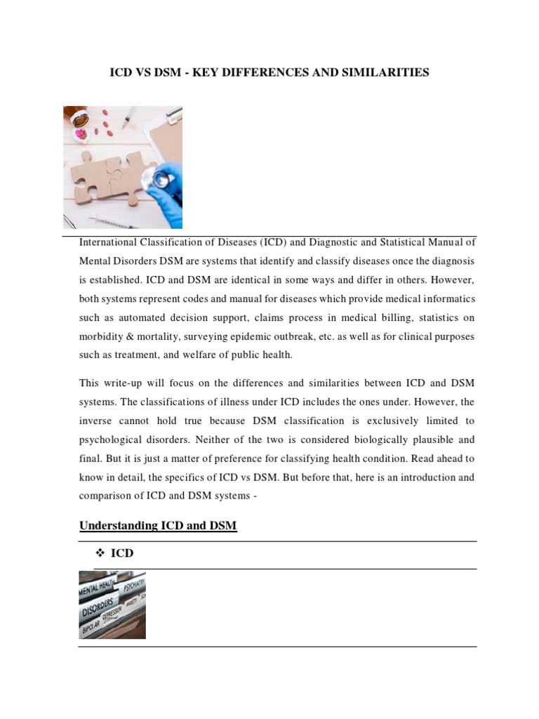 Icd Vs DSM - Key Differences and Similarities | PDF | International ...