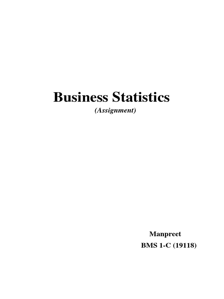 Business Statistics Assignment | PDF | Standard Error | Errors And ...