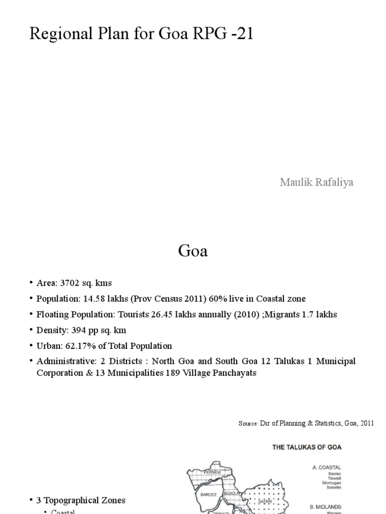 Regional Plan For Goa RPG - 21 | PDF | Tourism | Environmental Issues