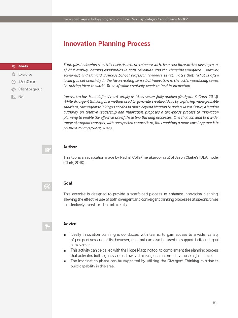 Innovation Planning Process | PDF | Creativity | Innovation