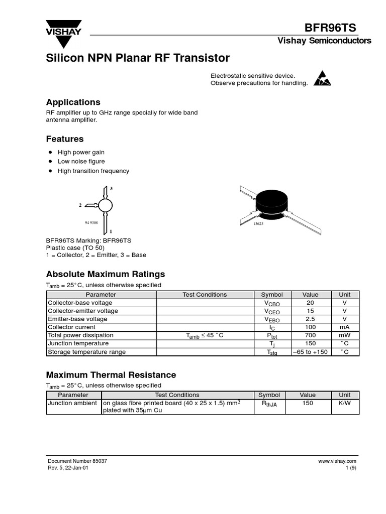 BFR 96 Ts | PDF | Electrical Engineering | Electronic Engineering