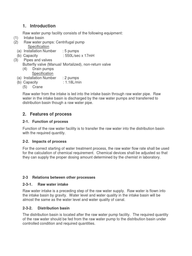 Pump House Sop | PDF | Pump | Vacuum