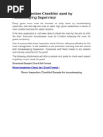 Hotel Houseman Duties Checklist | PDF | Home & Garden