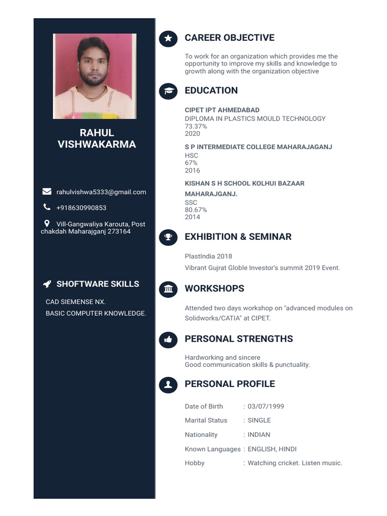 Rahul Vishwakarma: Career Objective | PDF | Communication | Cognition