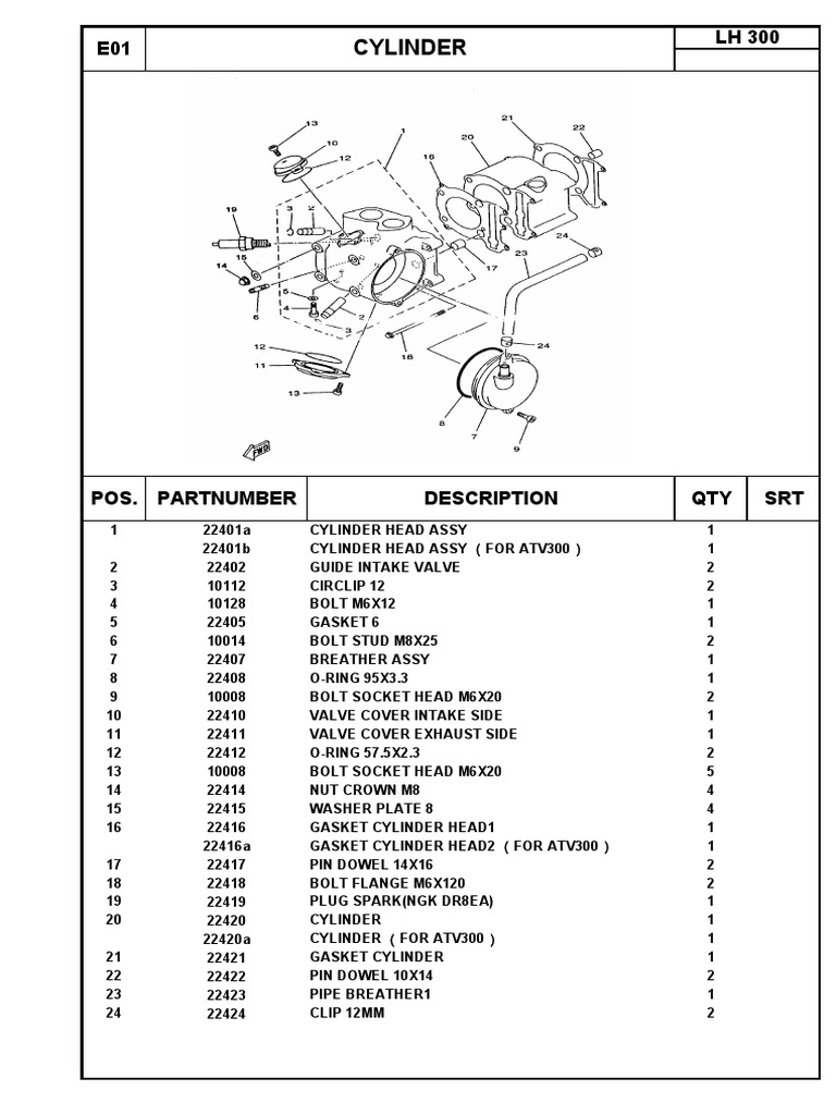 Linhai - LH - 300 Parts - List PDF | PDF | Transmission (Mechanics) | Screw