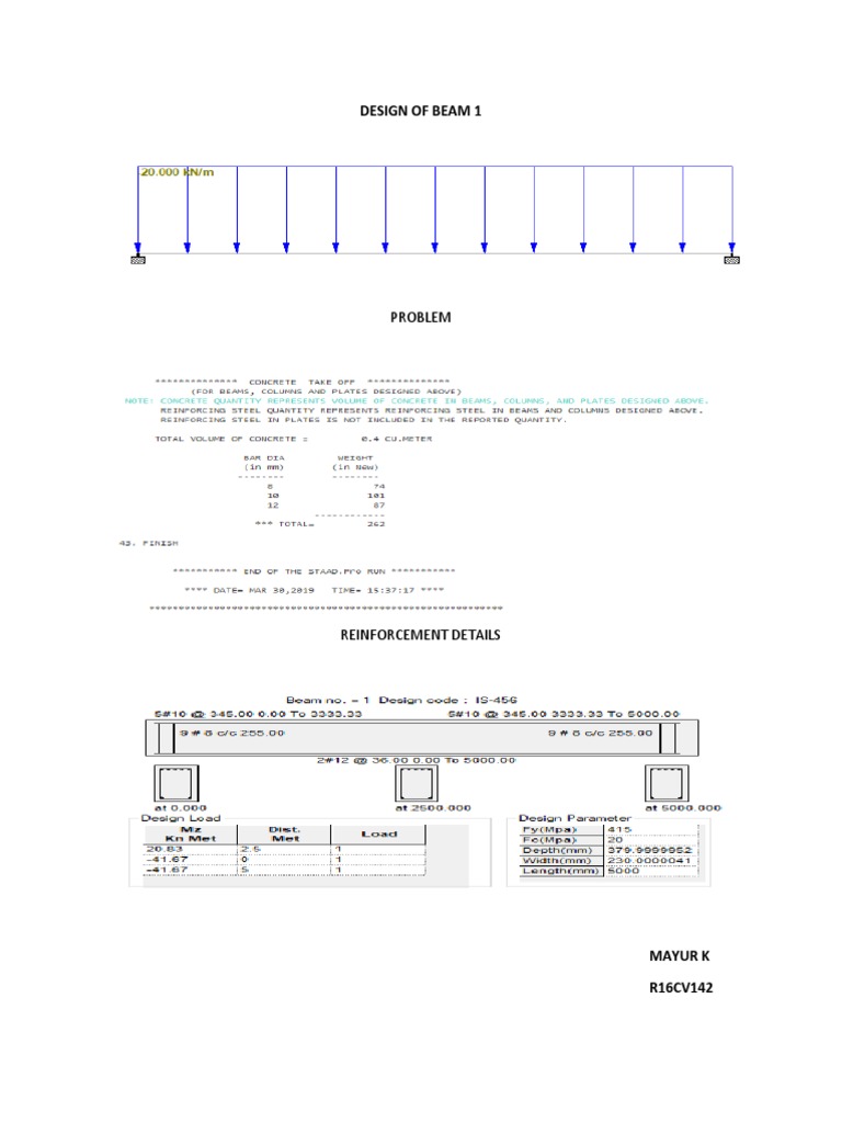 Design of Beam 1 Word | PDF