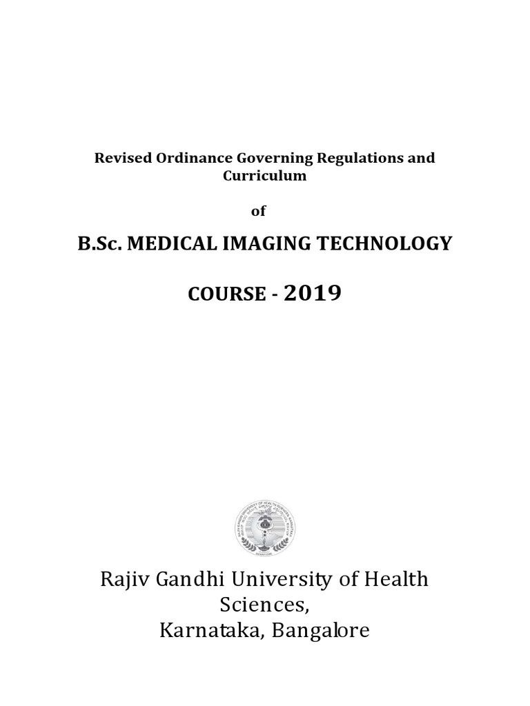 BSc. MEDICAL IMAGING TECHNOLOGY - 2019 PDF | PDF | Vein | Metabolism