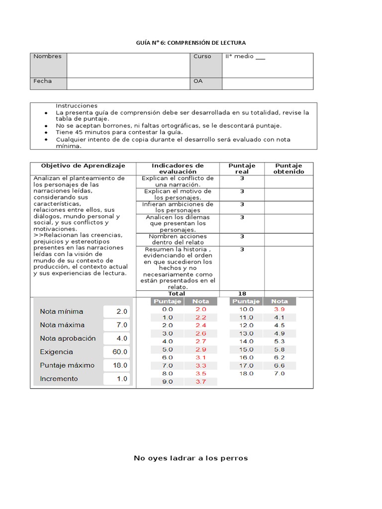 Comprensión de "No oyes ladrar a los perros" | PDF | Ficción general