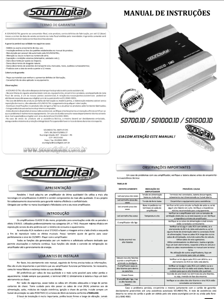 Manual sd700 1000 1500 1d | PDF