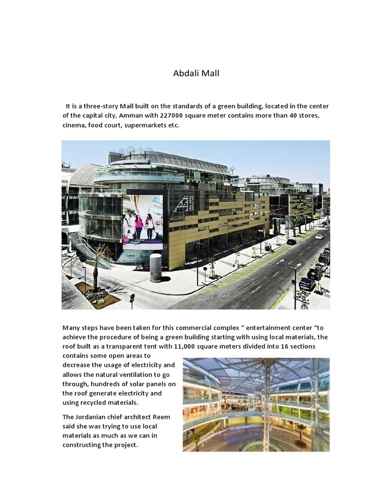 Abdali Mall | PDF | Green Building | Employment