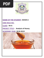 Class XII Chemistry Investigatory Project Analysis of Honey | PDF ...