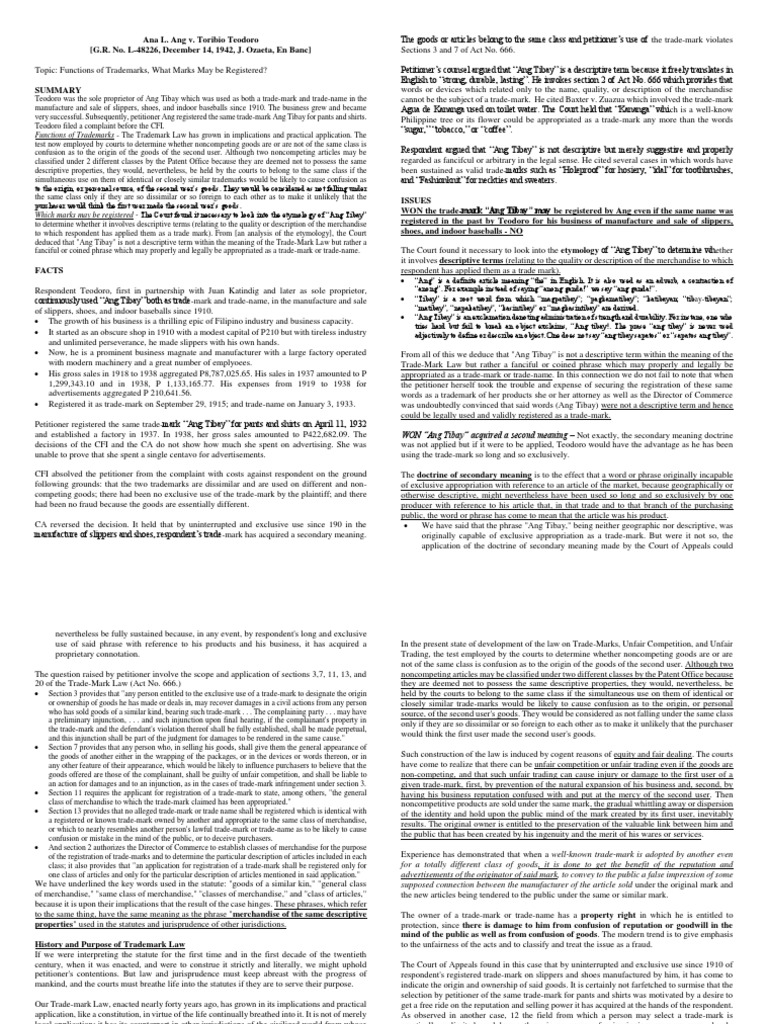 Functions of Trademarks - The Trademark Law Has Grown in Implications ...