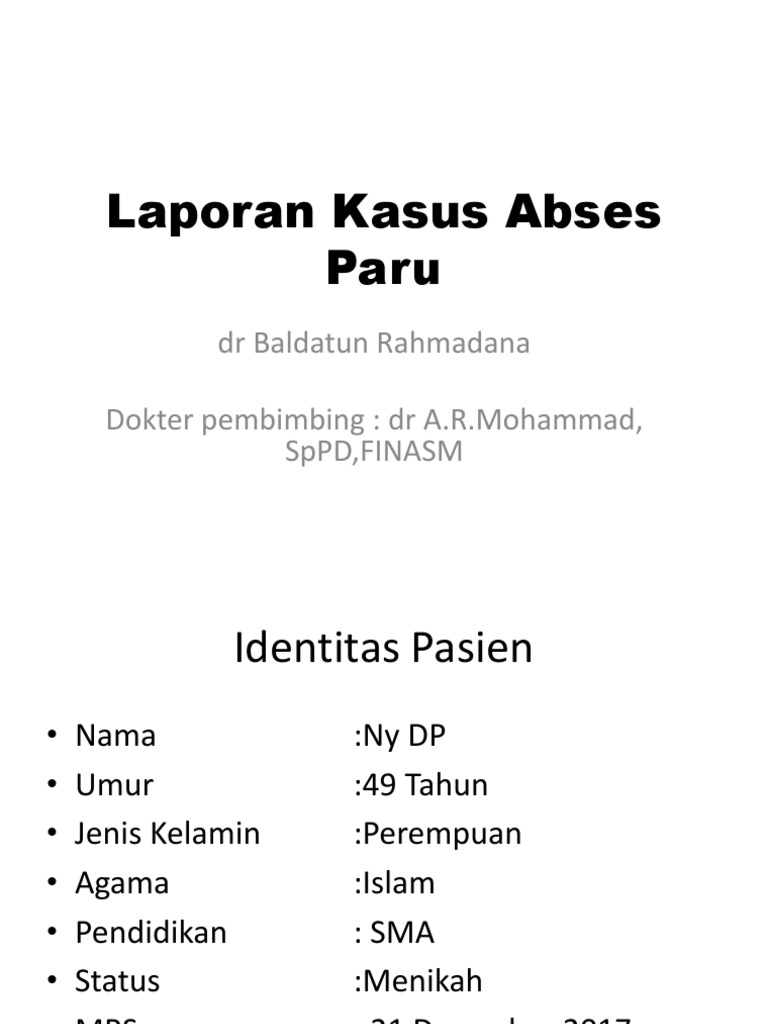 Laporan Kasus Abses Paru | PDF