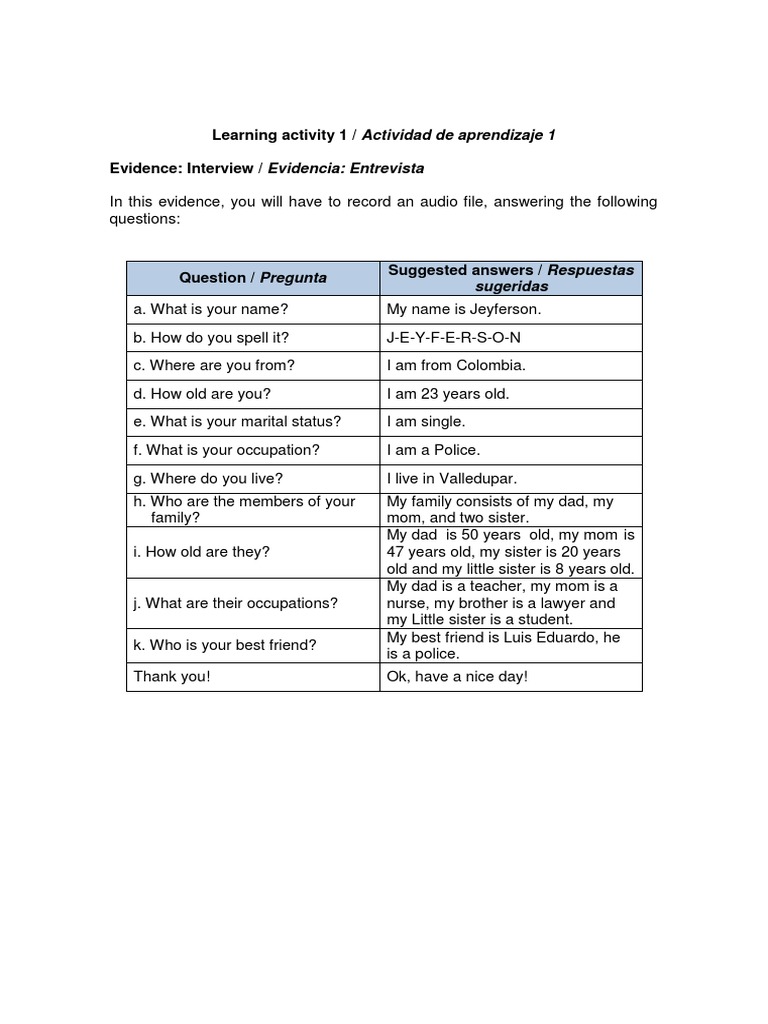 Evidence Interview | PDF | Social Science | Wellness