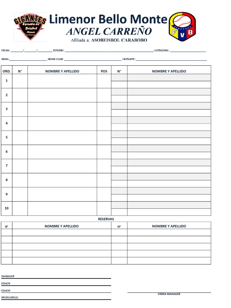 Formato de Hoja de Line Up para Imprimir | PDF | Informática | Tecnología