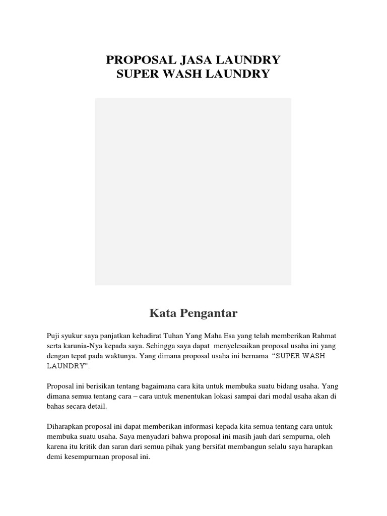 Proposal Jasa Laundry | PDF