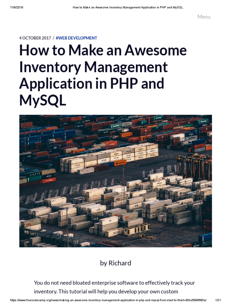 How To Make An Awesome Inventory Management Application in PHP and ...