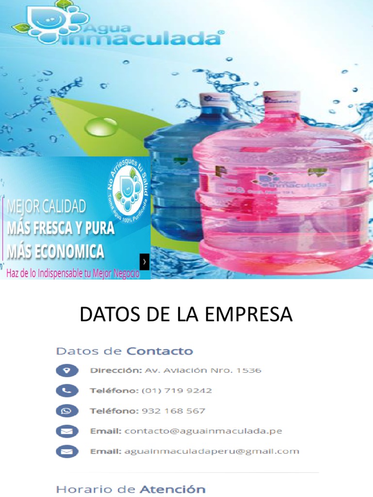 Agua Inmaculada Final | Ozono | Filtración