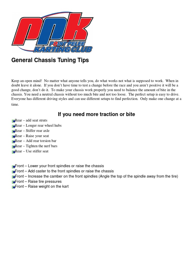 PPKC Gen Chassis Tuning Tips | PDF | Axle | Brake