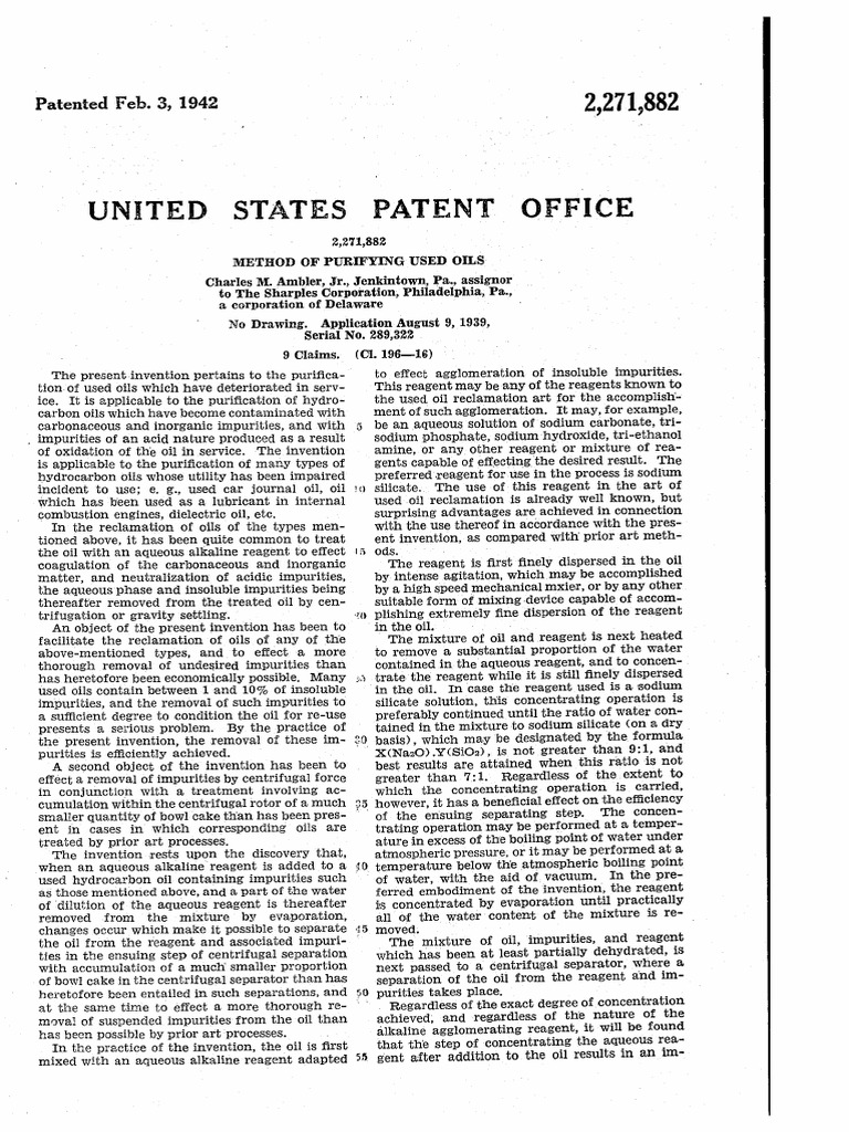 United States Patent Office: Patented Feb. 3, 1942 | PDF | Water ...