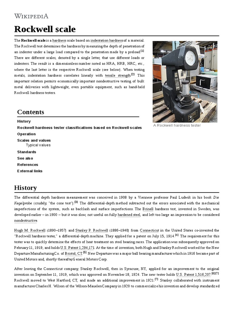 Rockwell Scale PDF | PDF | Chemical Product Engineering | Materials