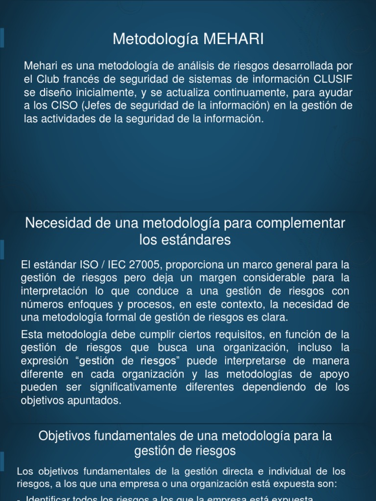 Metodología MEHARI | PDF | Riesgo | Gestión de riesgos