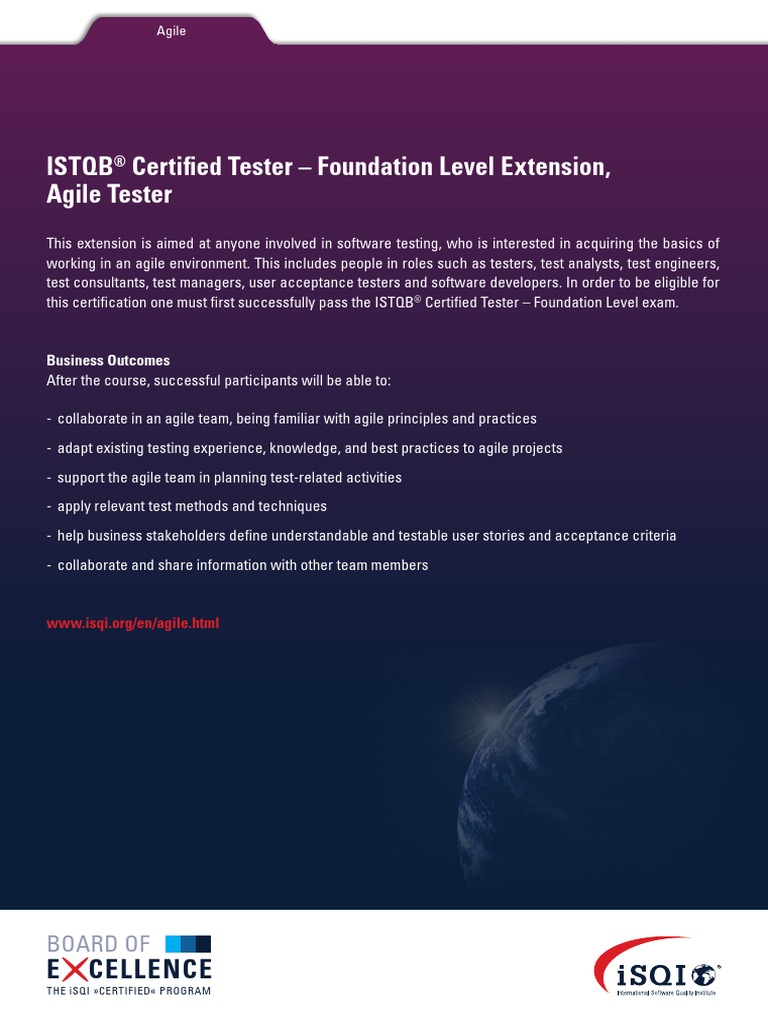 BoE - ISTQB Agile Extension | Download Free PDF | Agile Software ...