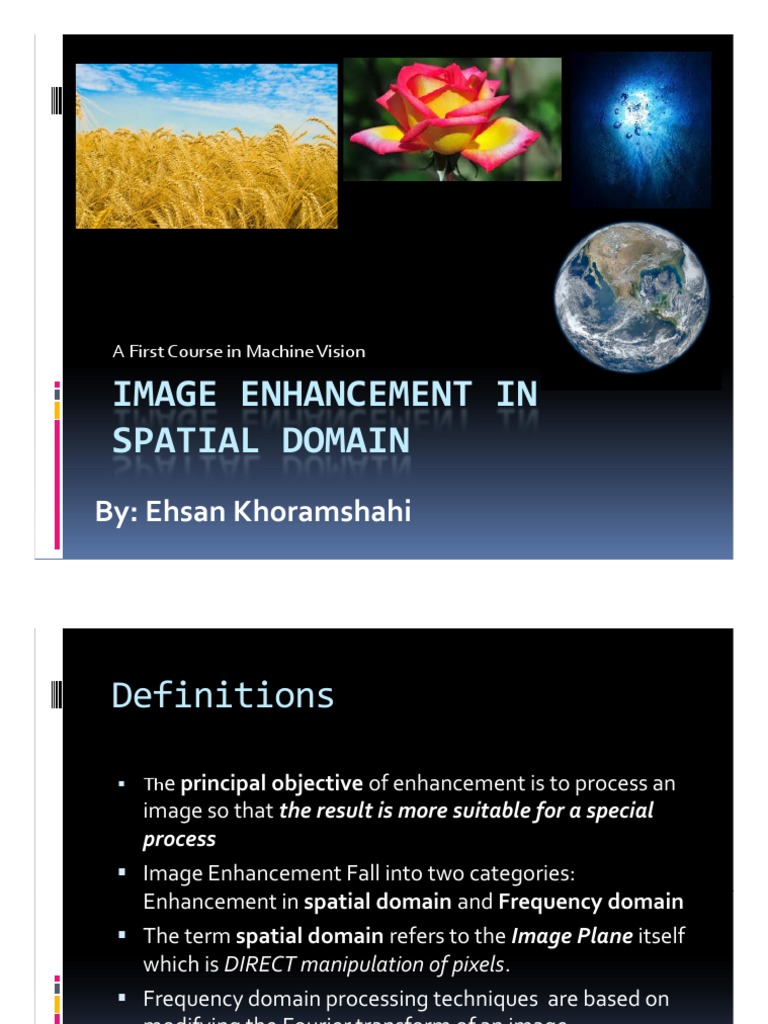 Image Enhancement in Spatial Domain | PDF | Fourier Transform ...