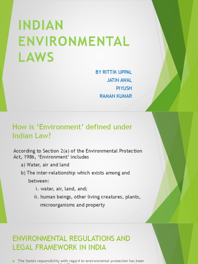 Indian Environmental Laws | PDF | Environmental Law | Environmental ...