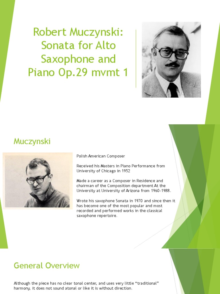 Muczynski Sonata for Alto Saxophone and Piano Op.29 Movement 1 | PDF