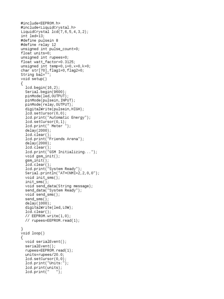 Coding On Prepaid Energymeter | PDF | Computer Engineering | Computing