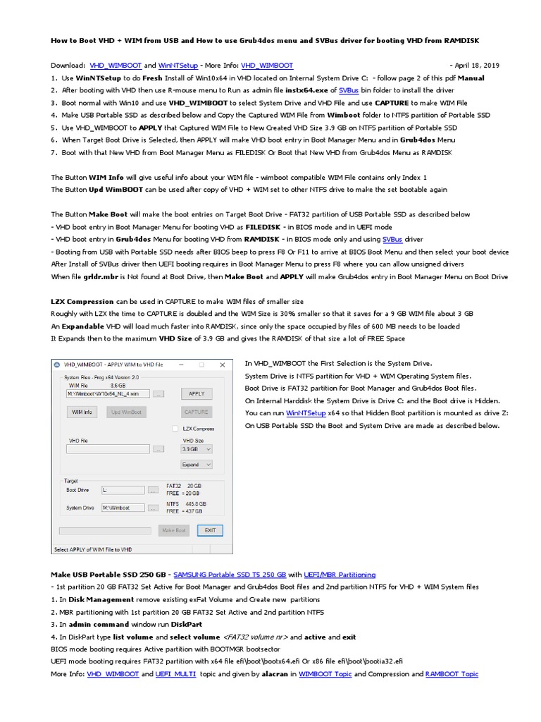 VHD Wimboot | PDF | Booting | Windows 10