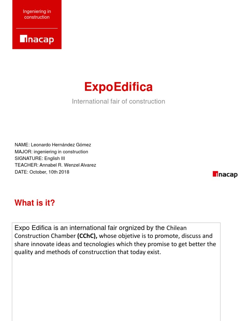 Expo Edifica: International Construction Fair | PDF