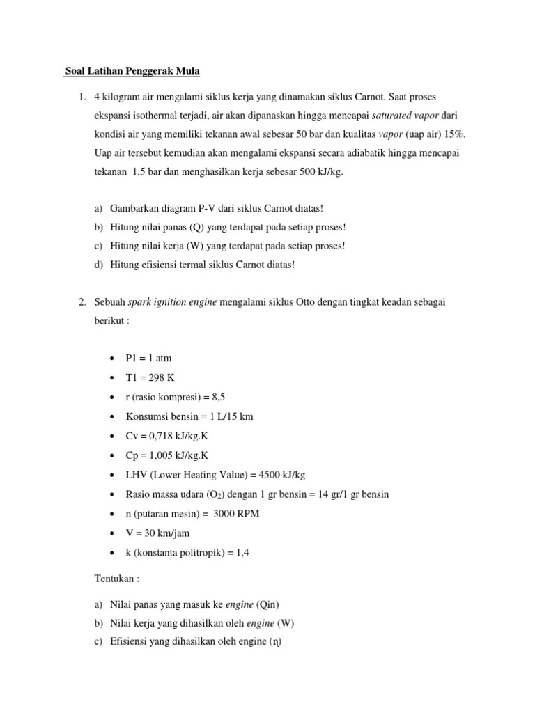 Soal Latihan Penggerak Mula | PDF