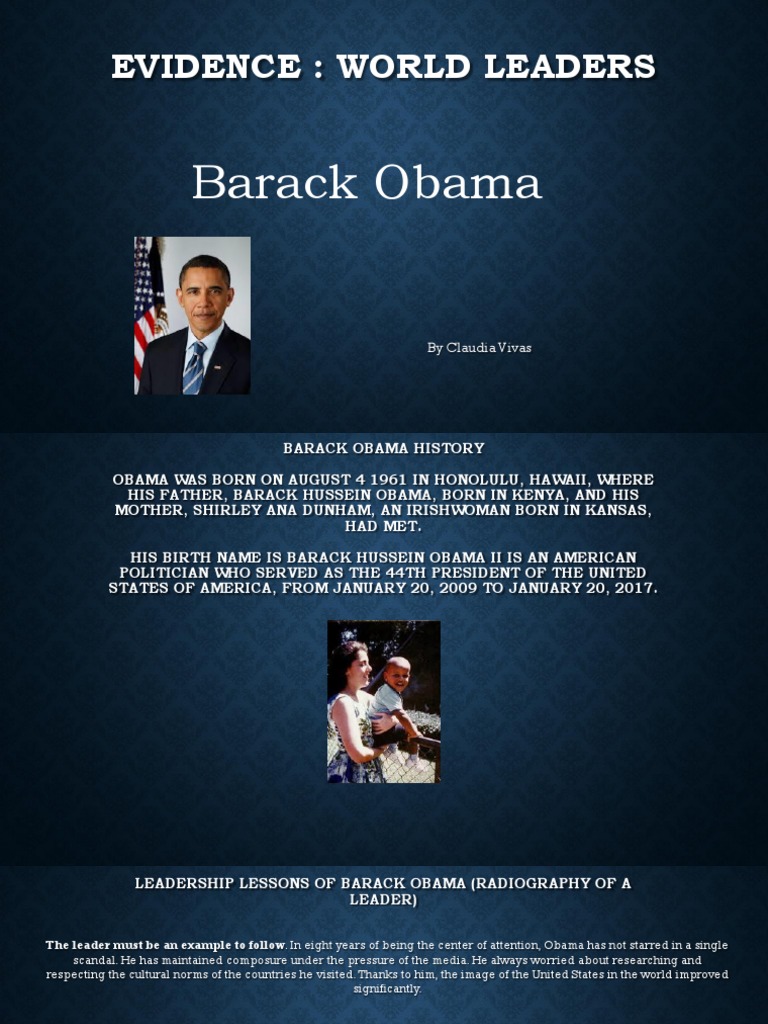 Evidence: World Leaders: Barack Obama | PDF | Barack Obama | Public Sphere