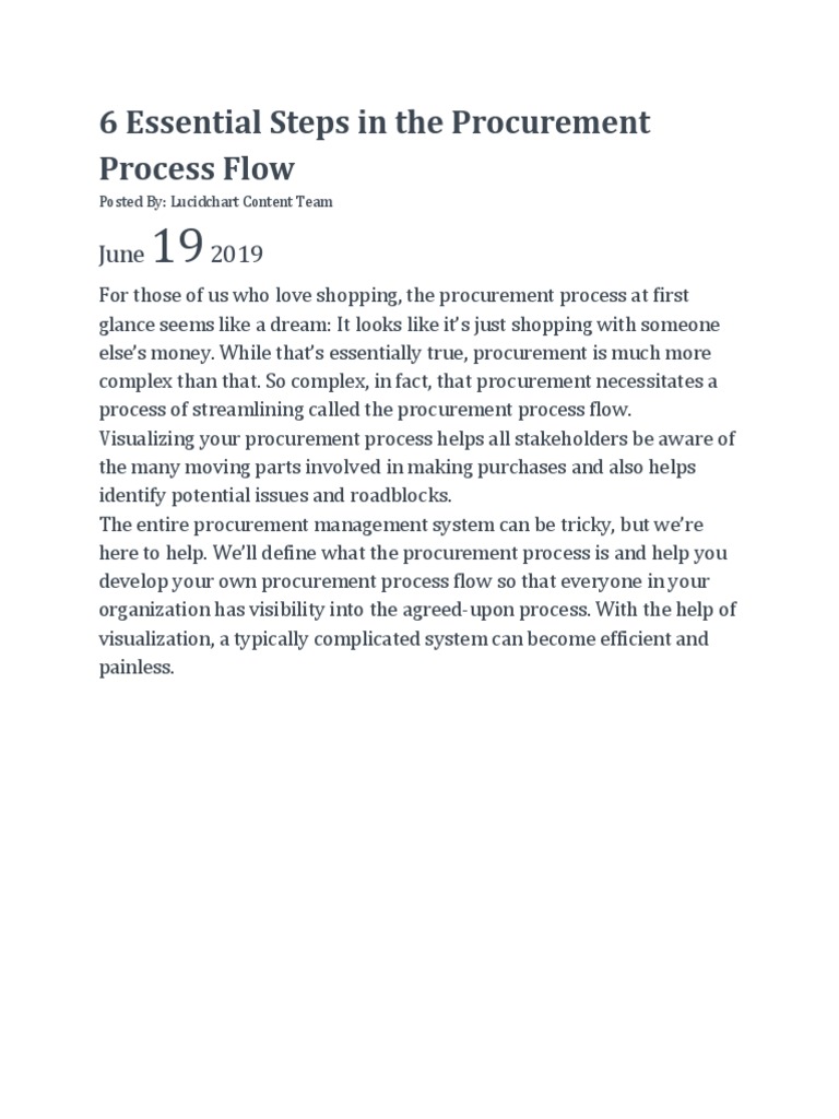 6 Essential Steps in The Procurement Process Flow | PDF | Request For ...