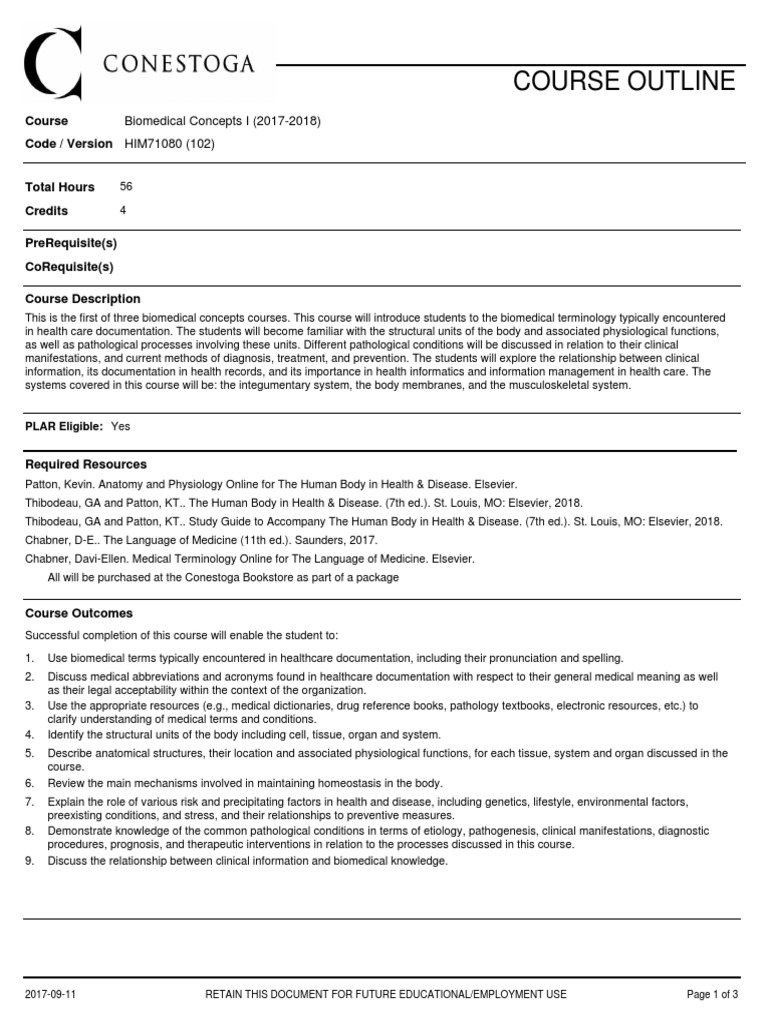 Course Outline | PDF | Medical Diagnosis | Pathology