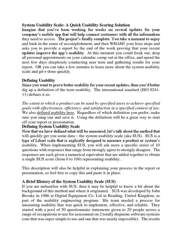 System Usability Scale | PDF | Usability | Cognition