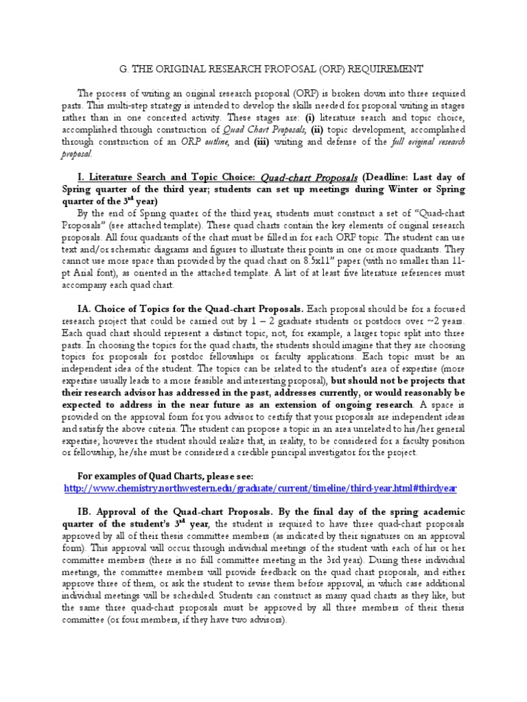 Quad Chart Proposals, ORP Outline, and Proposal.: For Examples of Quad Charts | PDF | Thesis ...