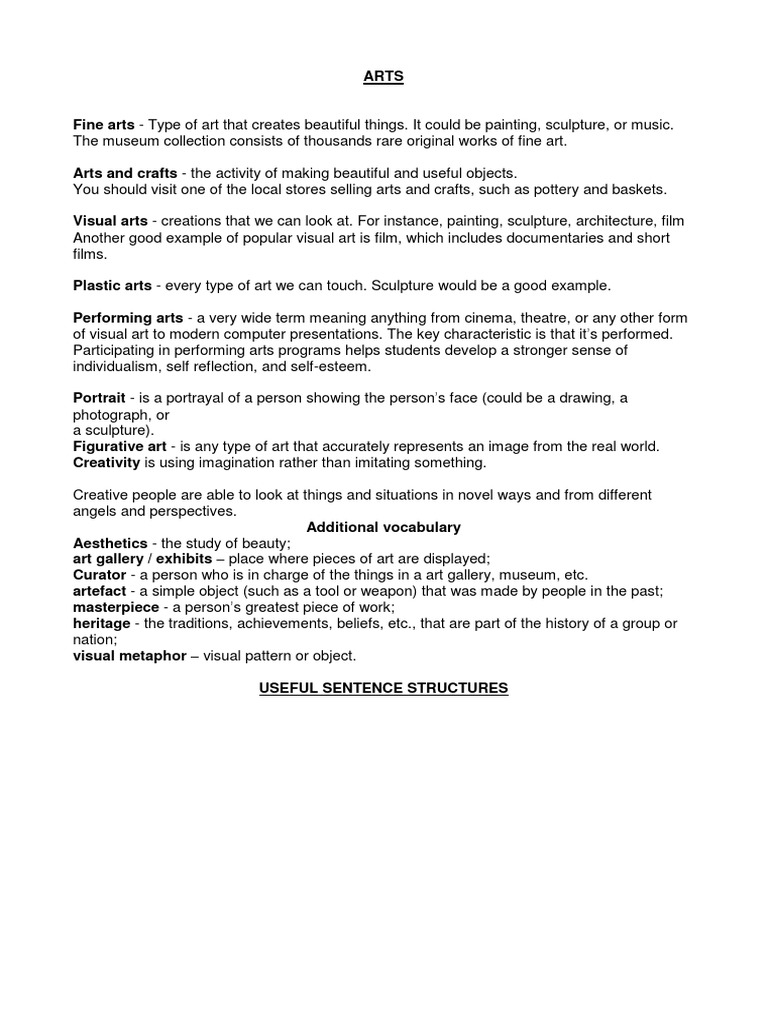 ART Vocab. | PDF