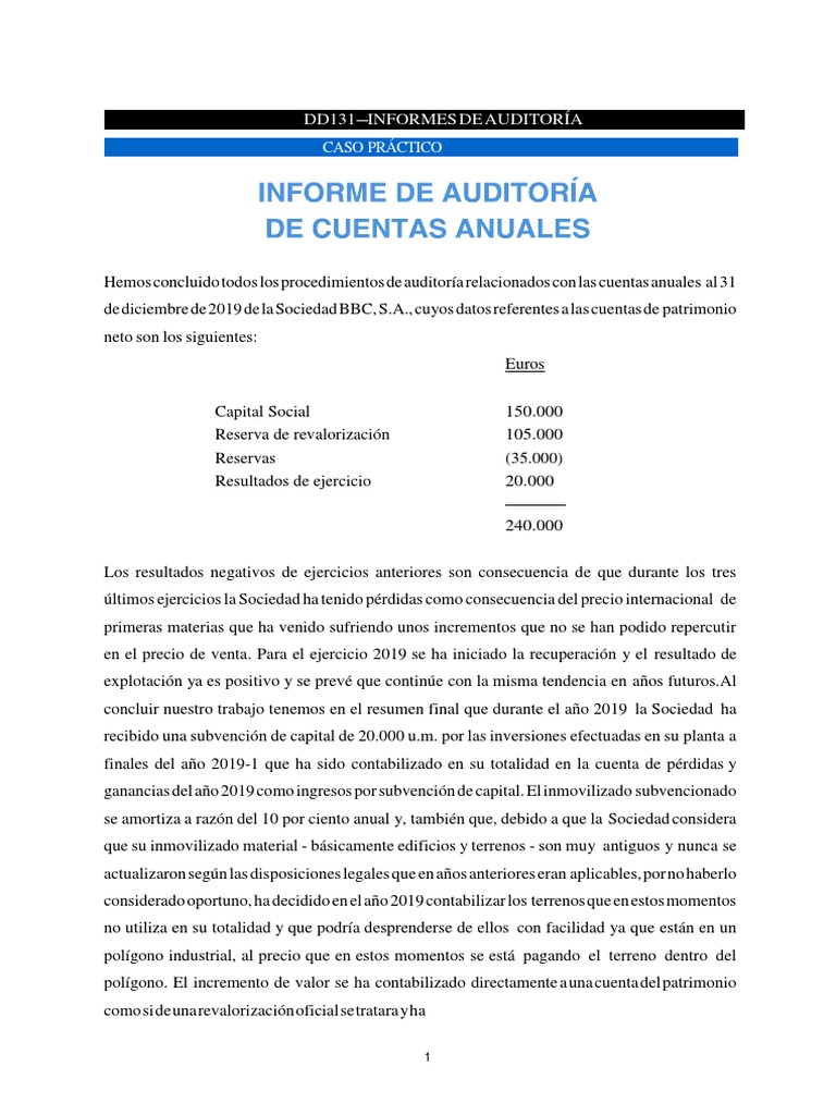 Informe de Auditoria | PDF | Auditoría | Contralor