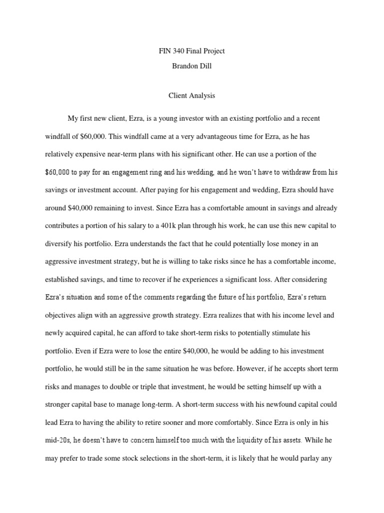 FIN 340 Final Project | PDF | Price–Earnings Ratio | Valuation (Finance)