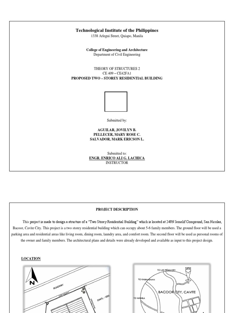 Two-Storey Residential Building: Structural Design Plans and ...